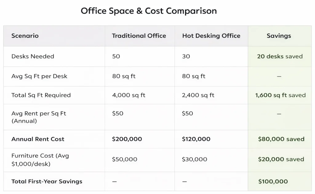 How to Calculate Desk Sharing Ratio for Hot Desking in an Office